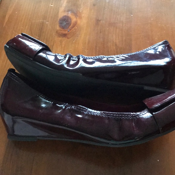 Theory | Shoes | Theory Shoes 72 Burgundy Patentleather Wedge New ...